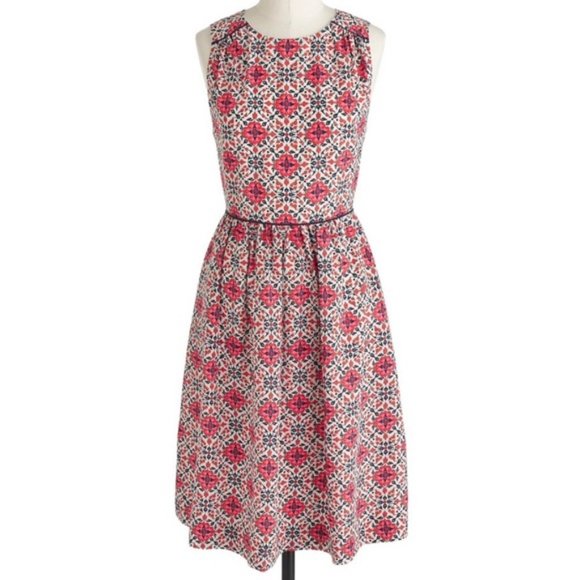 J. Crew | Dresses | J Crew California Poppy Silk Fit And Flare Dress ...